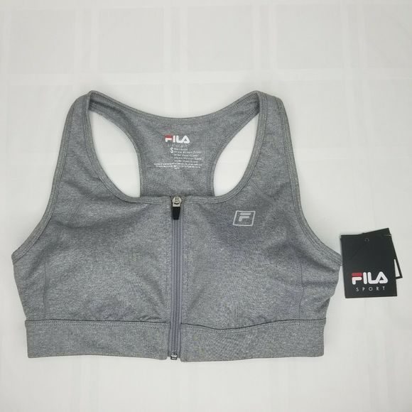Fila | Intimates & Sleepwear | Fila Trudry Zipper Front Sport Bra Grey ...